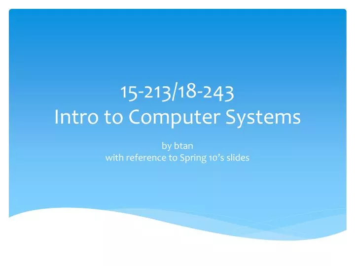 Ppt 15 213 18 243 Intro To Computer Systems Powerpoint Presentation Free Download Id 2790576