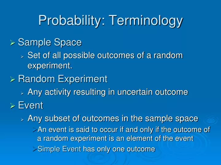 PPT - Probability: Terminology PowerPoint Presentation, free download ...
