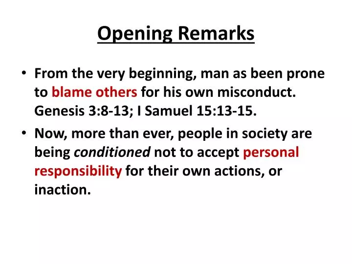 PPT - Opening Remarks PowerPoint Presentation, free download - ID:2790978