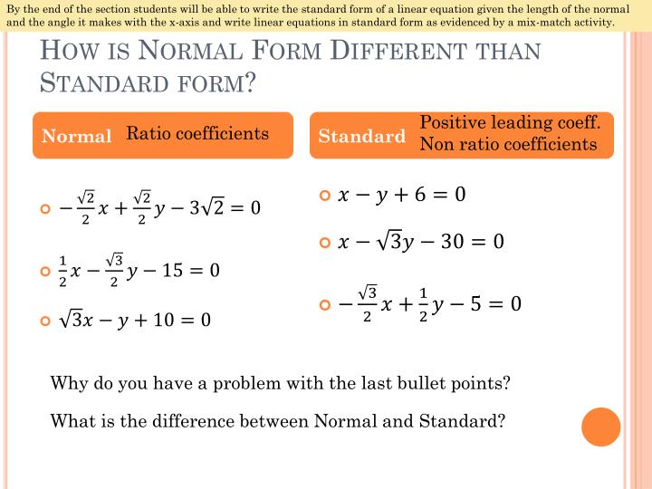 PPT - 7.6 Normal Form of a Linear Equation PowerPoint Presentation - ID ...