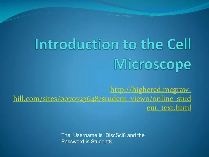 PPT - Introduction to the Cell Microscope PowerPoint Presentation, free ...