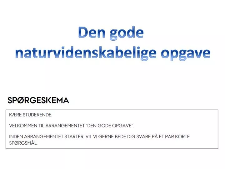 PPT - Den gode naturvidenskabelige opgave PowerPoint Presentation, free ...
