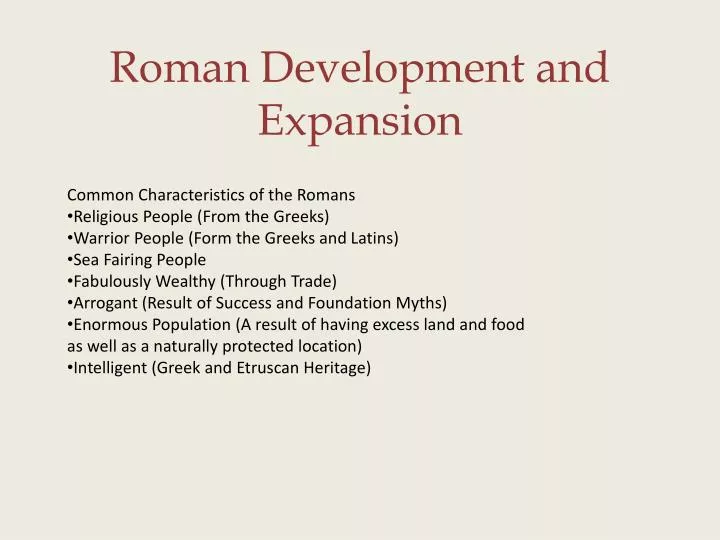 PPT - Roman Development and Expansion PowerPoint Presentation, free ...
