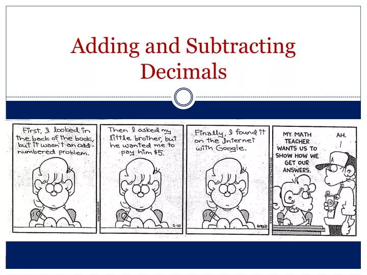 Adding And Subtracting Decimals Word Problems Ppt William Hopper s