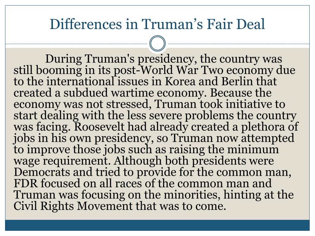 PPT - Roosevelt’s and Truman’s Economic Policy: The New and Fair Deals ...