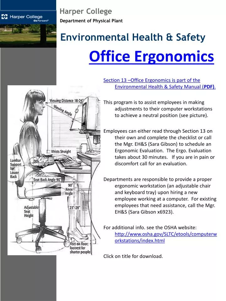 PPT - Office Ergonomics PowerPoint Presentation, free download - ID:2796178