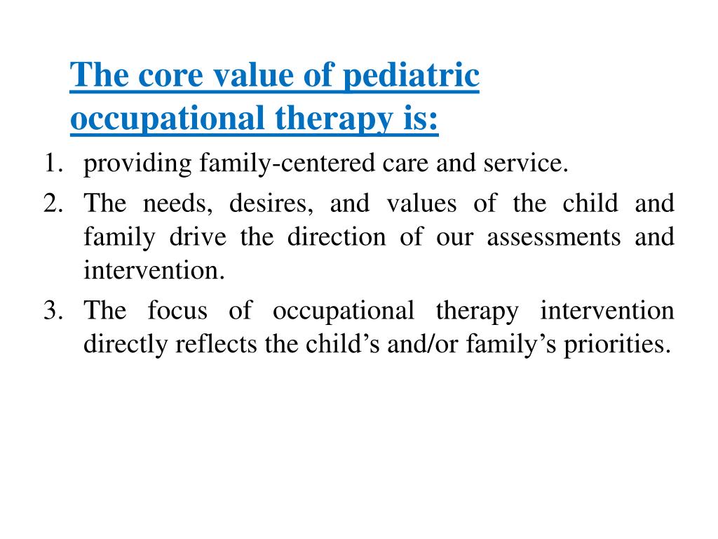 Ppt Occupational Therapy In Pediatrics Powerpoint Presentation Free