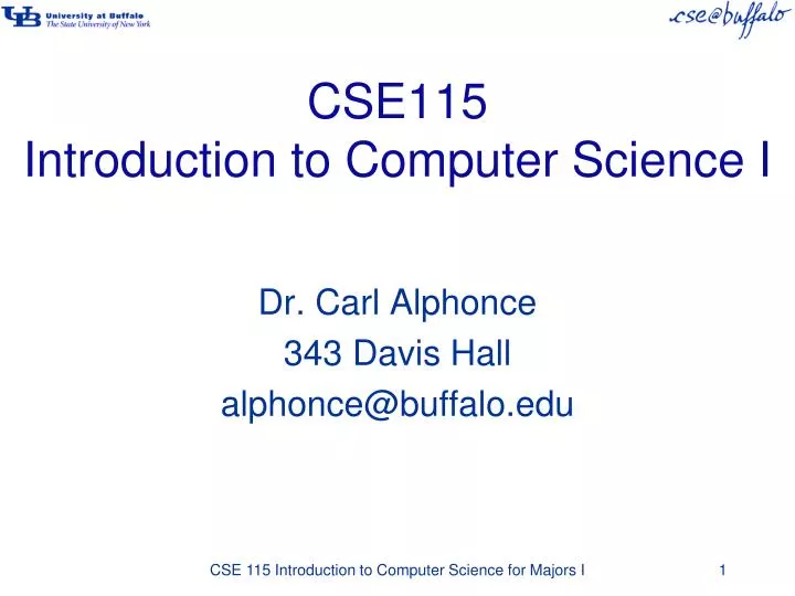 PPT - CSE115 Introduction to Computer Science I PowerPoint Presentation - ID:2796745