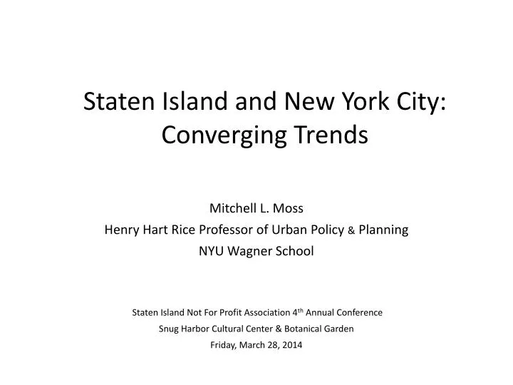 PPT - Mitchell L. Moss Henry Hart Rice Professor of Urban Policy ...