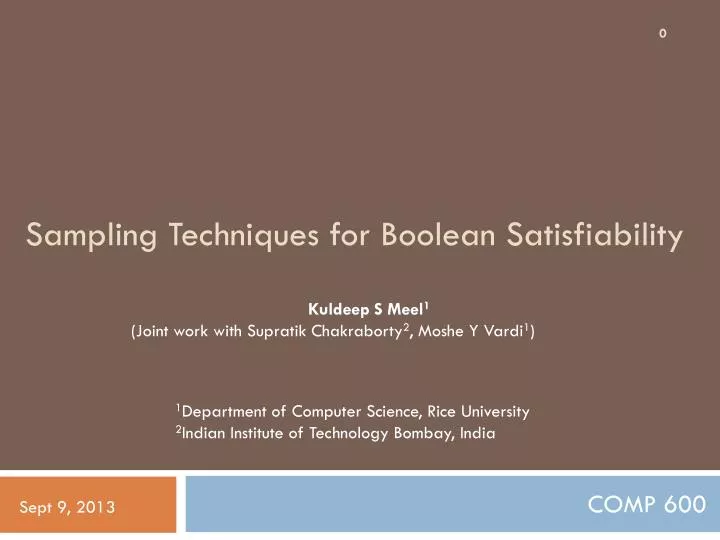 PPT - Sampling Techniques for Boolean Satisfiability PowerPoint Presentation - ID:2798640
