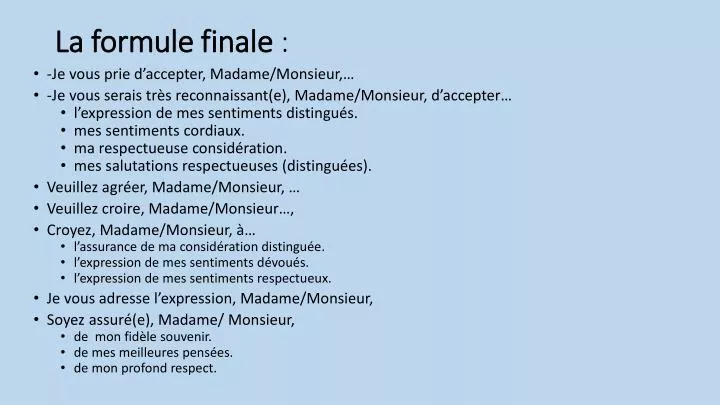 PPT - La formule finale : PowerPoint Presentation, free download - ID ...