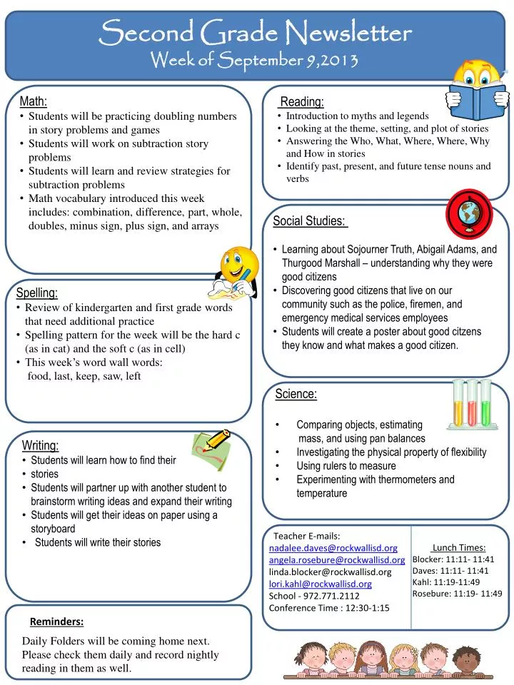 PPT - Second Grade Newsletter Week of September 9,2013 PowerPoint ...