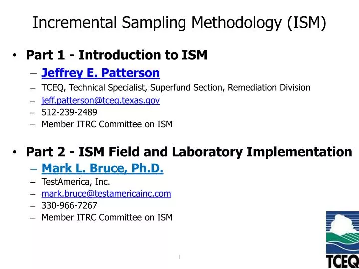 PPT - Incremental Sampling Methodology (ISM) PowerPoint Presentation ...
