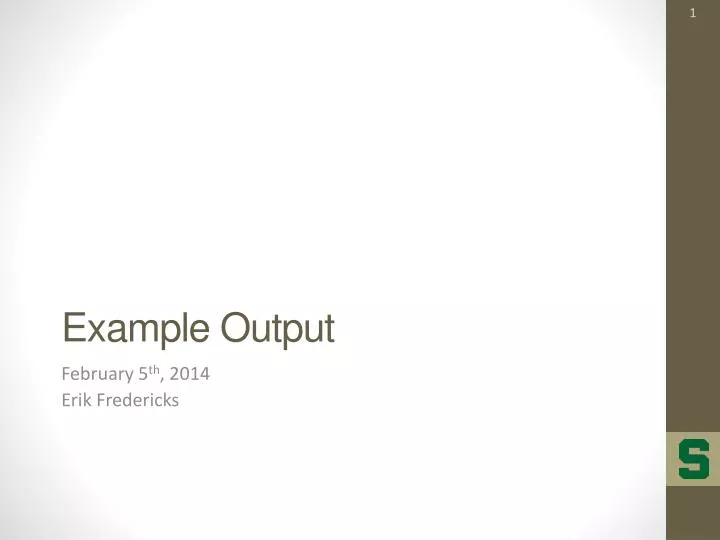 PPT - Example Output PowerPoint Presentation, free download - ID:2801870