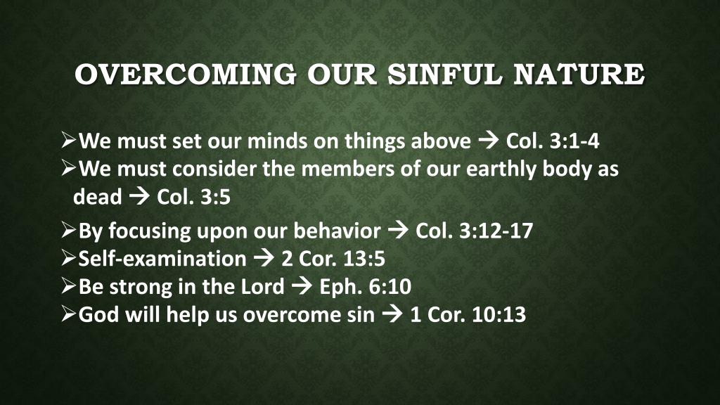 PPT - Our Sinful Nature VS. Our Spiritual Nature PowerPoint ...