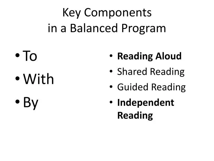 PPT - Key Components in a Balanced Program PowerPoint Presentation ...