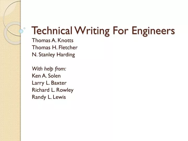 PPT - Technical Writing For Engineers PowerPoint Presentation, free ...