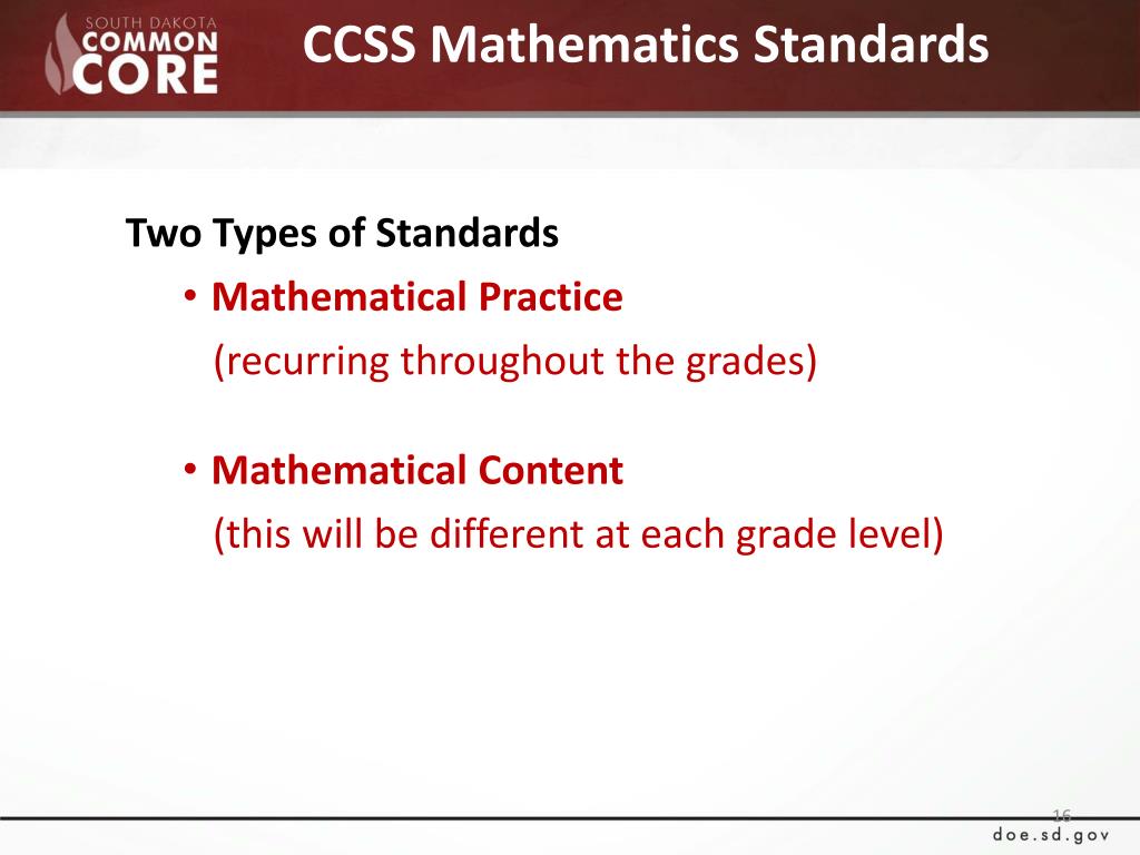PPT - South Dakota Common Core State Standards Phase I - Mathematics ...