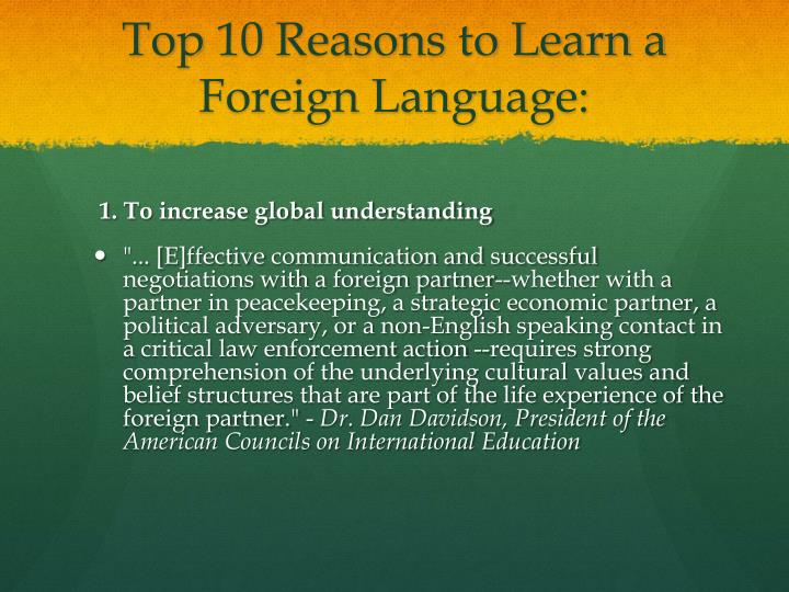 PPT - Why Learn a Foreign Language? PowerPoint Presentation - ID:2805636