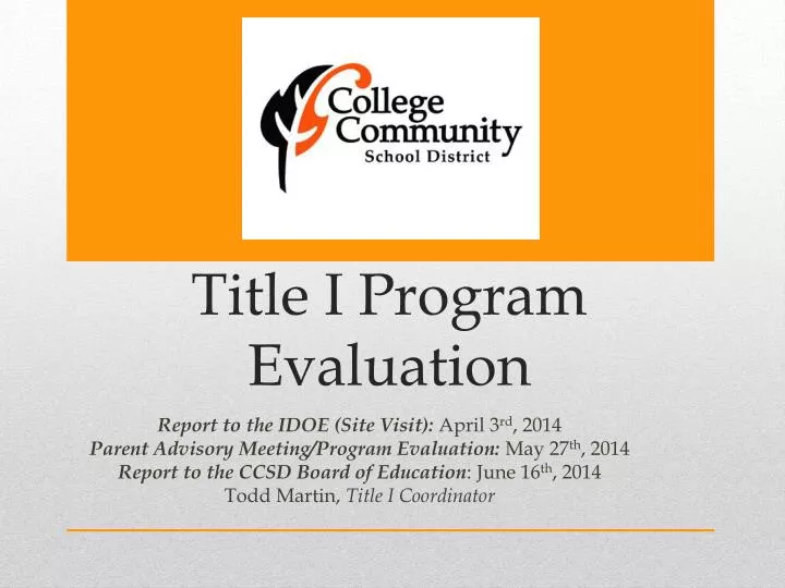 PPT - Title I Program Evaluation PowerPoint Presentation, free download ...