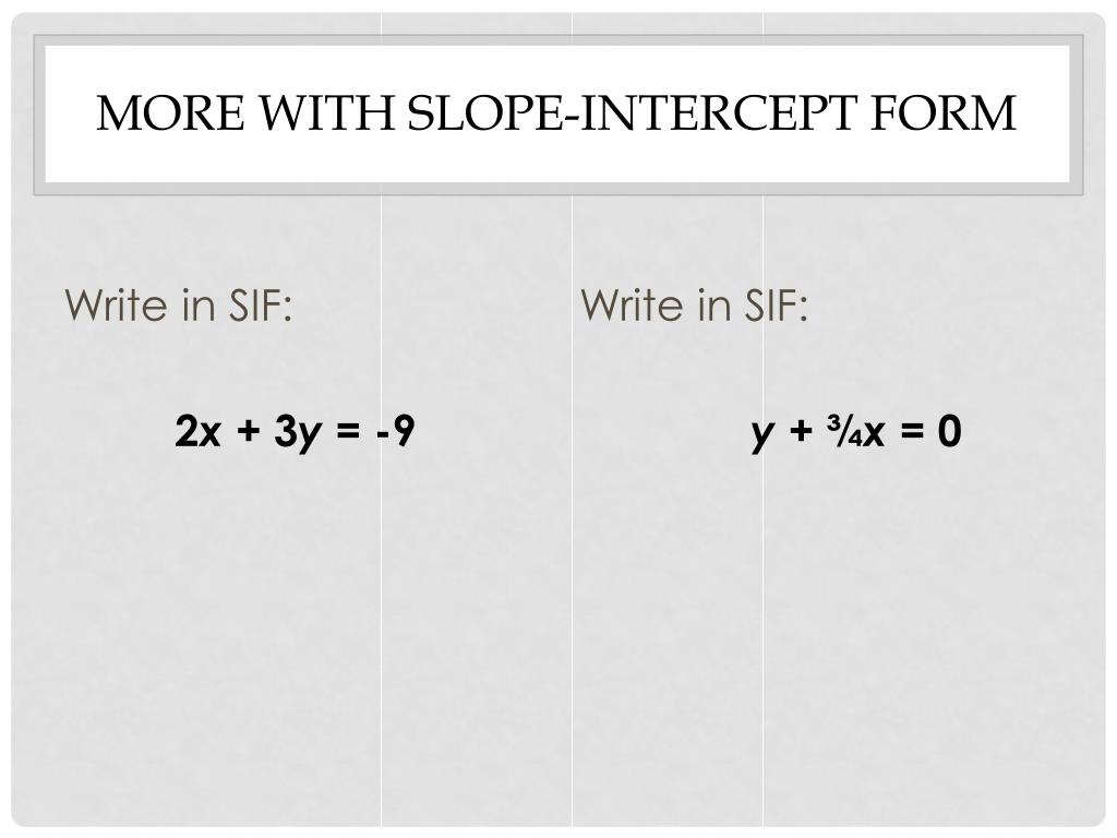 PPT - Slope-Intercept Form (cont.) PowerPoint Presentation, free ... PPT - Slope-Intercept Form (cont.) PowerPoint Presentation, free ...