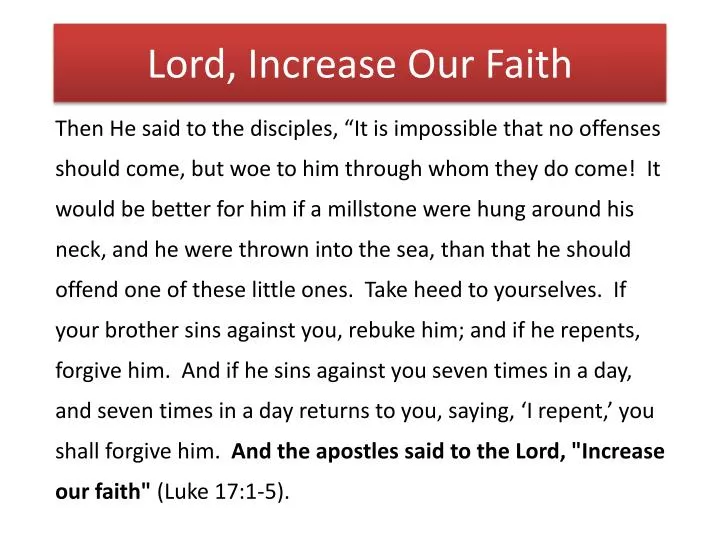 PPT - Lord, Increase Our Faith PowerPoint Presentation, free download ...