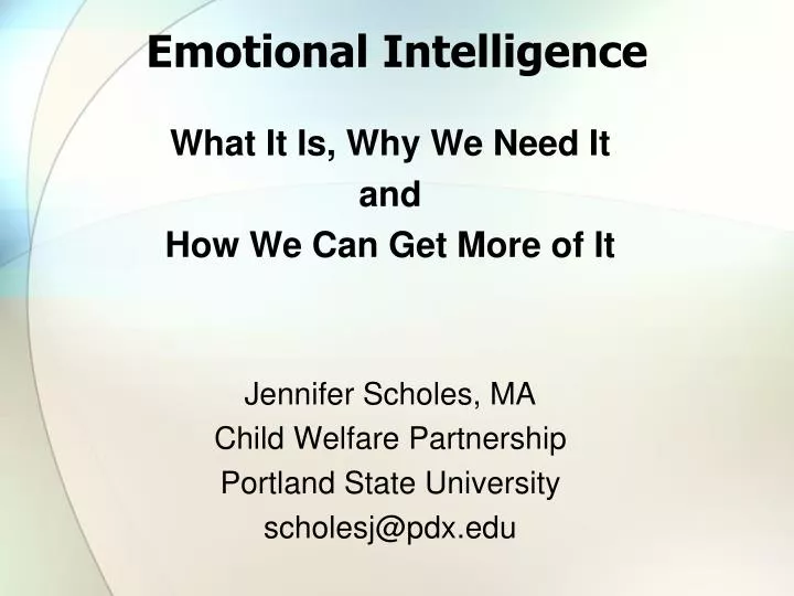PPT - Emotional Intelligence PowerPoint Presentation, free download ...