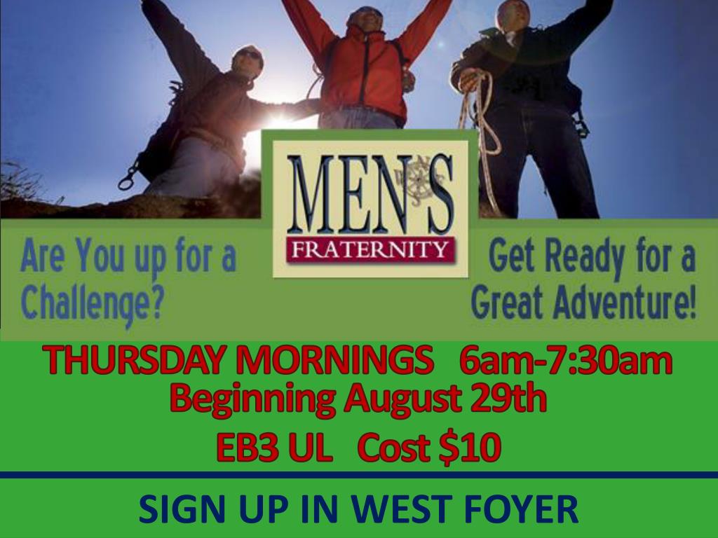 PPT - Thursday Morning Men’s Fraternity PowerPoint Presentation, free ...