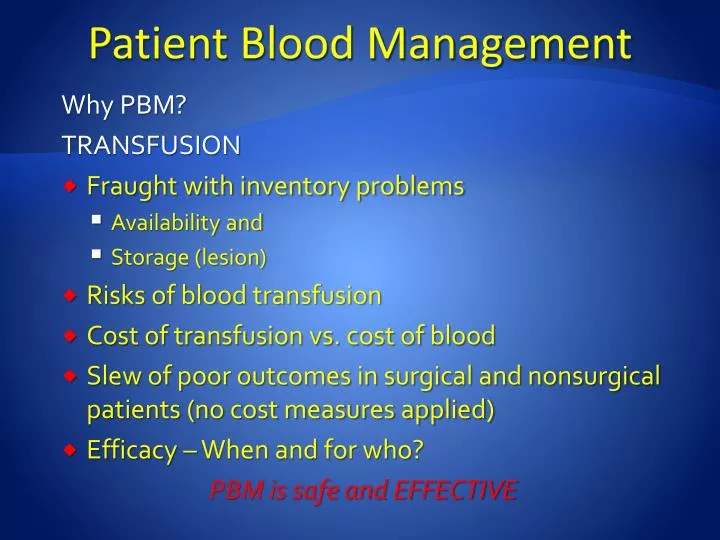 PPT - Patient Blood Management PowerPoint Presentation, free download ...