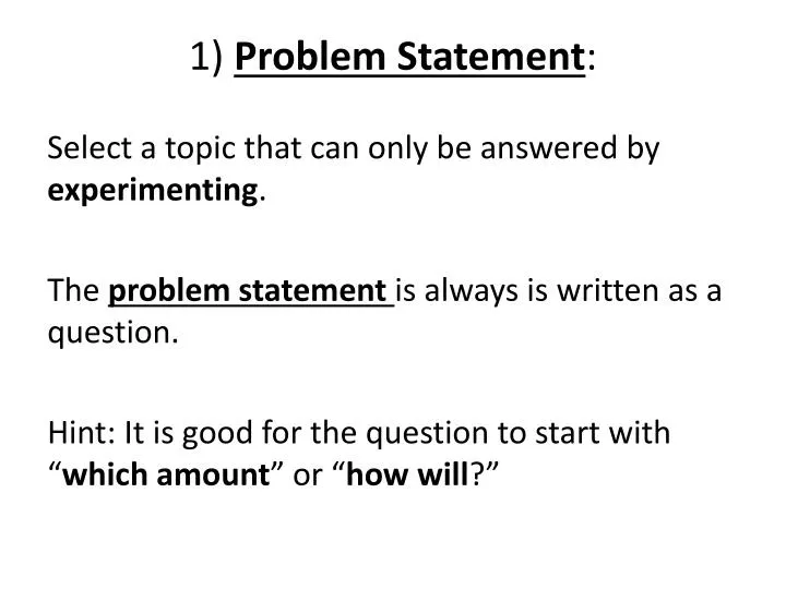 PPT - 1) Problem Statement : PowerPoint Presentation, free download ...