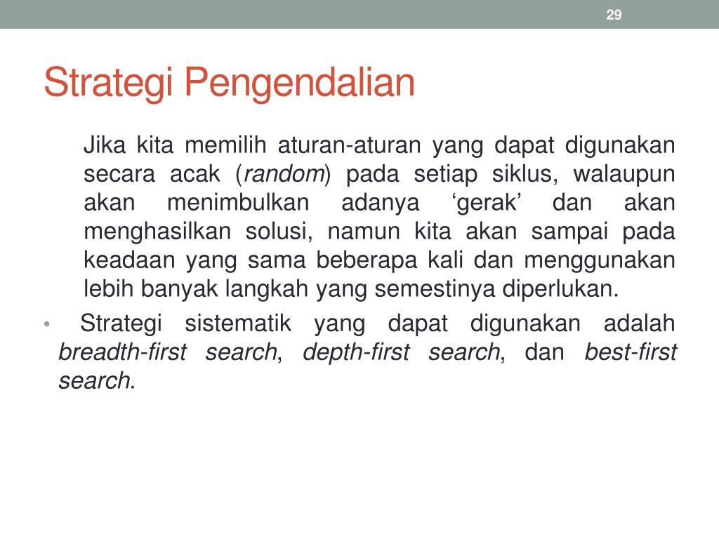 PPT - Pendefinisian problema sebagai proses pencarian ruang keadaan ...