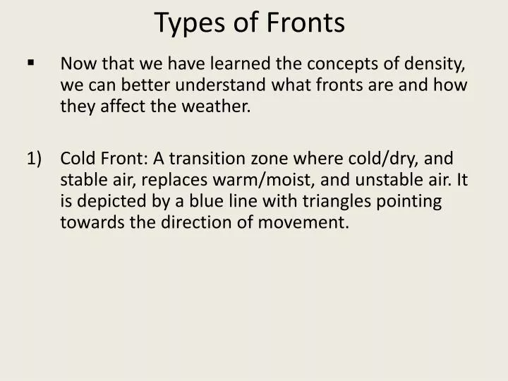 PPT - Types of Fronts PowerPoint Presentation, free download - ID:2809077