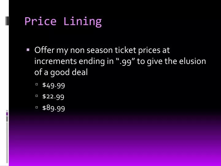 PPT - Price Lining PowerPoint Presentation, free download - ID:2809163