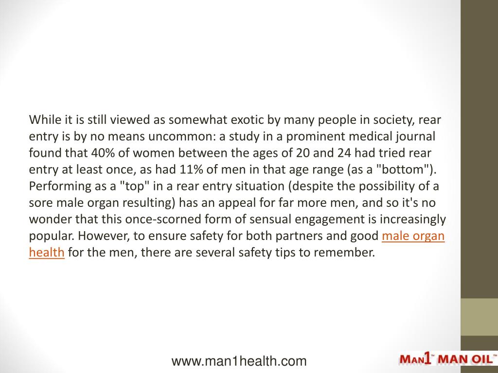 PPT - Safety Tips for Rear Entry – Preventing a Sore Male Organ ...