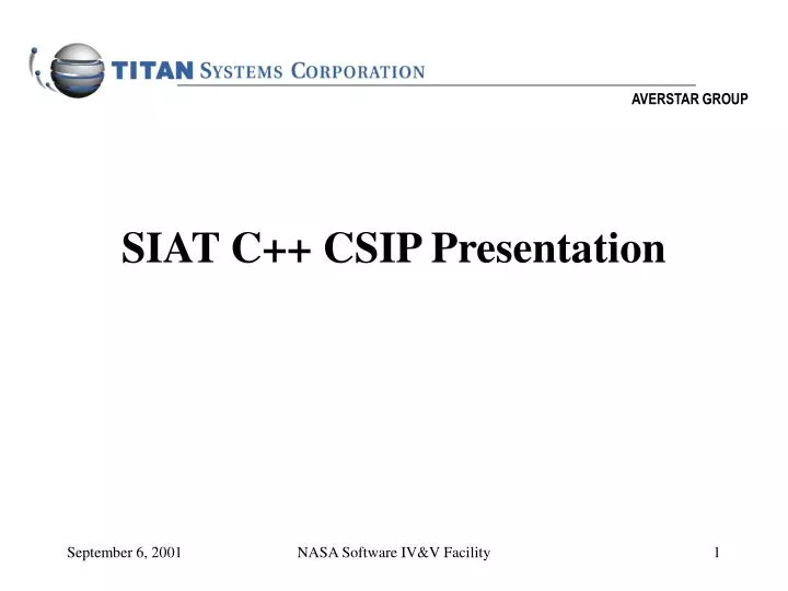 PPT - SIAT C++ CSIP Presentation PowerPoint Presentation, free download ...