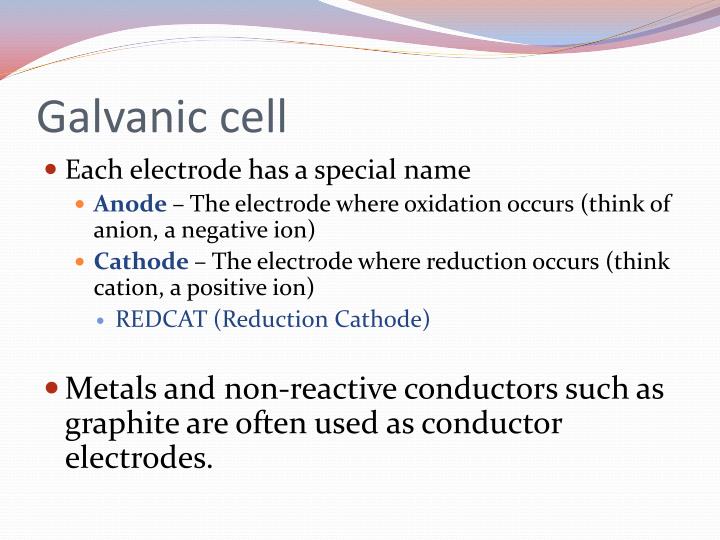 PPT - Galvanic Cells – Converting chemical energy to electrical energy ...