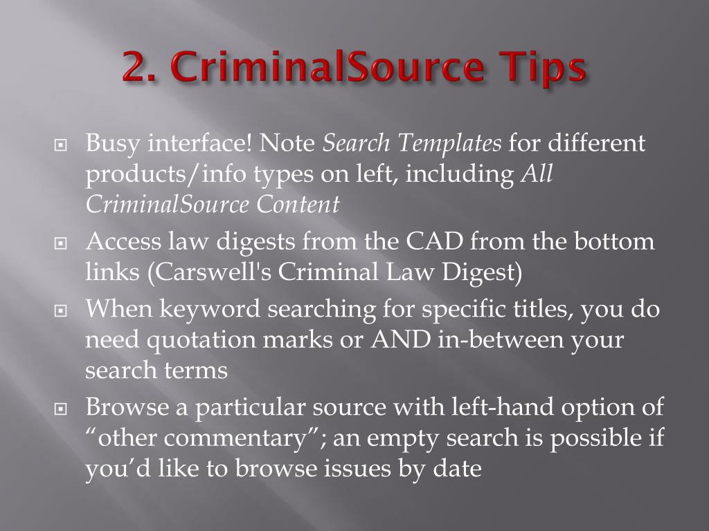 PPT - Criminology 330: Legal Research at SFU Library PowerPoint ...