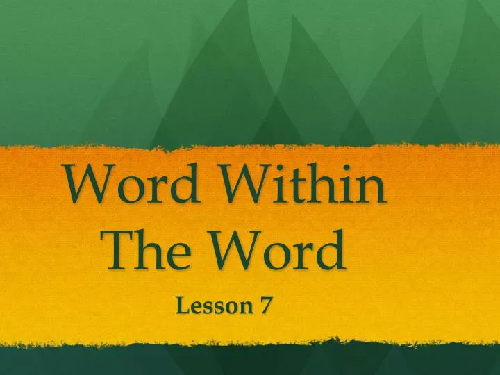 PPT - Word Within The Word PowerPoint Presentation, free download - ID ...