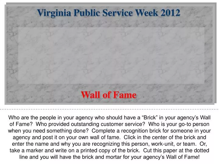 PPT - Virginia Public Service Week 2012 PowerPoint Presentation, free ...