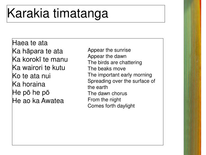 PPT - Karakia timatanga PowerPoint Presentation - ID:2811864