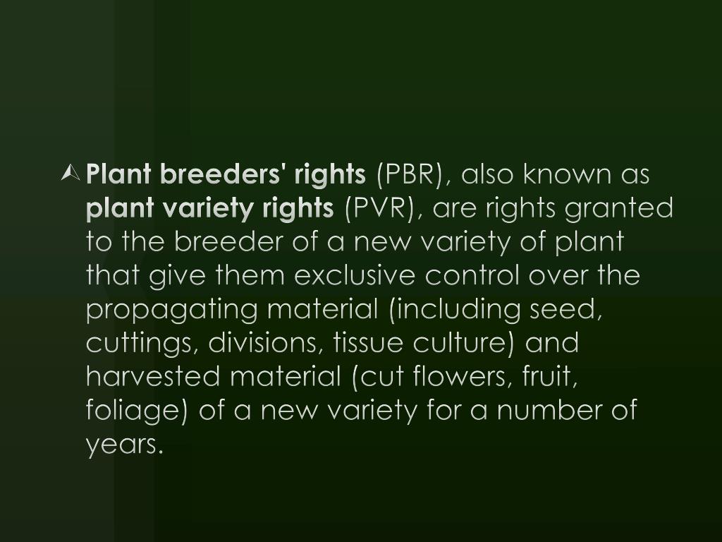 PPT - Plant Breeders Rights PowerPoint Presentation, free download - ID ...