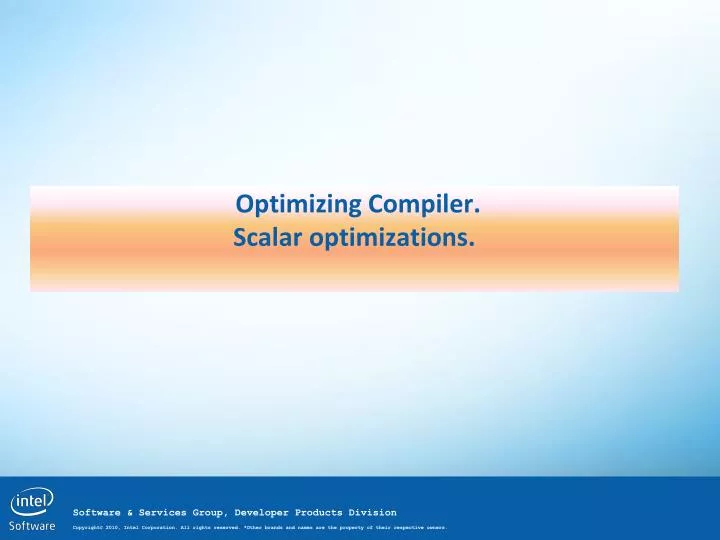 PPT - Optimizing Compiler . Scalar optimizations . PowerPoint ... PPT - Optimizing Compiler . Scalar optimizations . PowerPoint ...