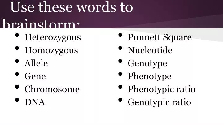 PPT - Use these words to brainstorm: PowerPoint Presentation, free ...
