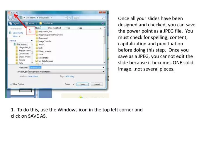 PPT - 1. To do this, use the Windows icon in the top left corner and ...