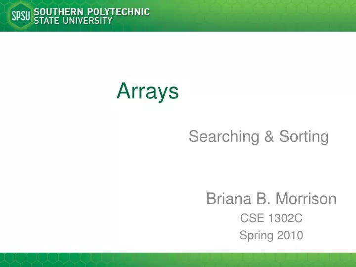 PPT - Arrays PowerPoint Presentation, free download - ID:2813445 PPT - Arrays PowerPoint Presentation, free download - ID:2813445