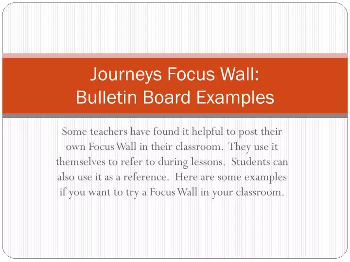 PPT - Journeys Focus Wall: Bulletin Board Examples PowerPoint ...