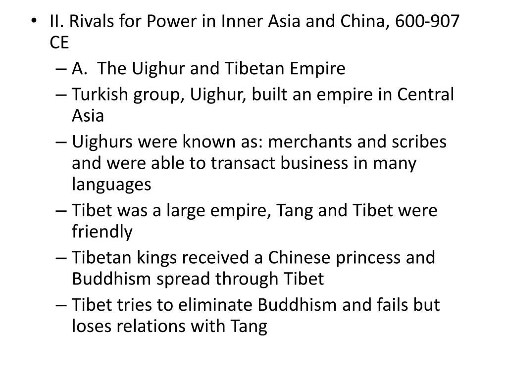 PPT - Ch 10: Inner and East Asia, 600-1200 CE PowerPoint Presentation ...