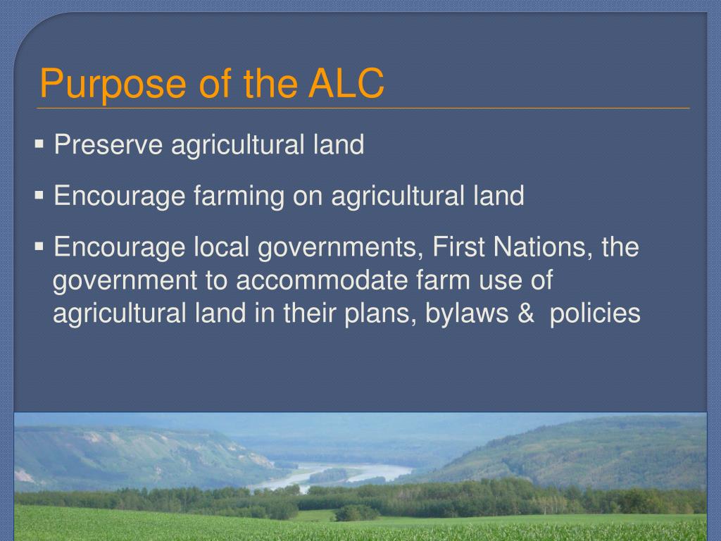 PPT - British Columbia’s Agricultural Land Reserve The Next 40 Years ...