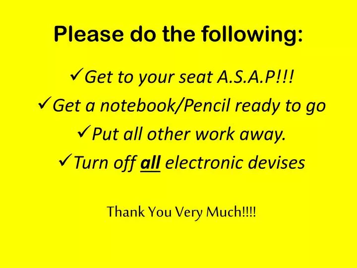 PPT - Please do the following: PowerPoint Presentation, free download ...