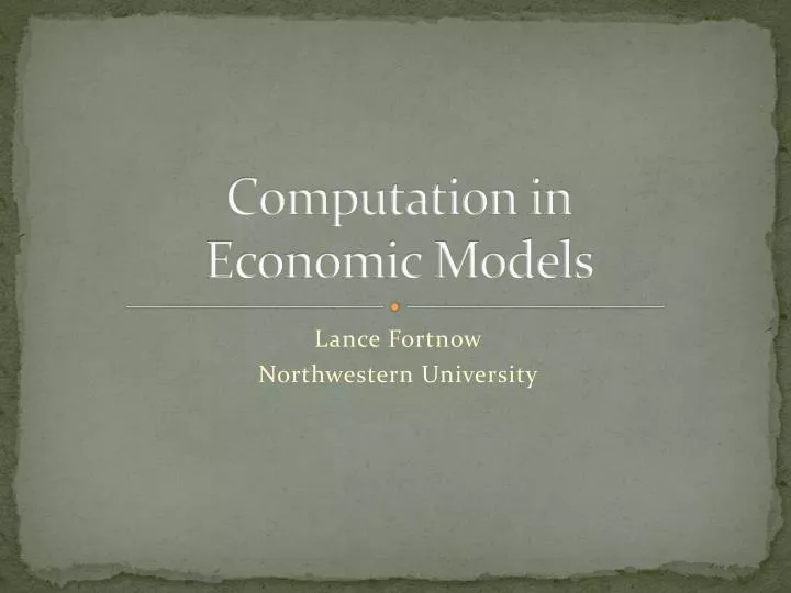 Ppt Computation In Economic Models Powerpoint Presentation Free Download Id 2815561